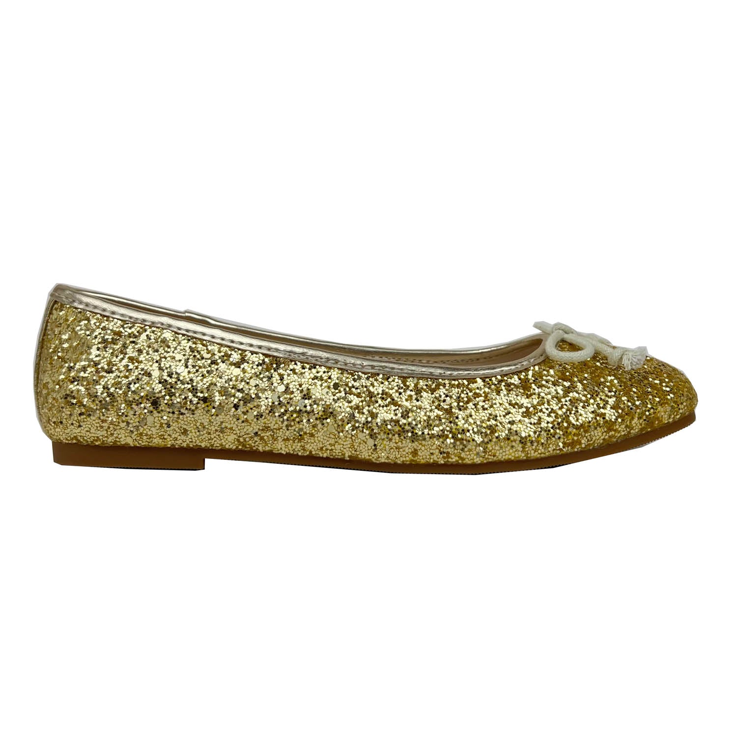 Miss Sadie Ballet Flat in Gold Glitter - Kids