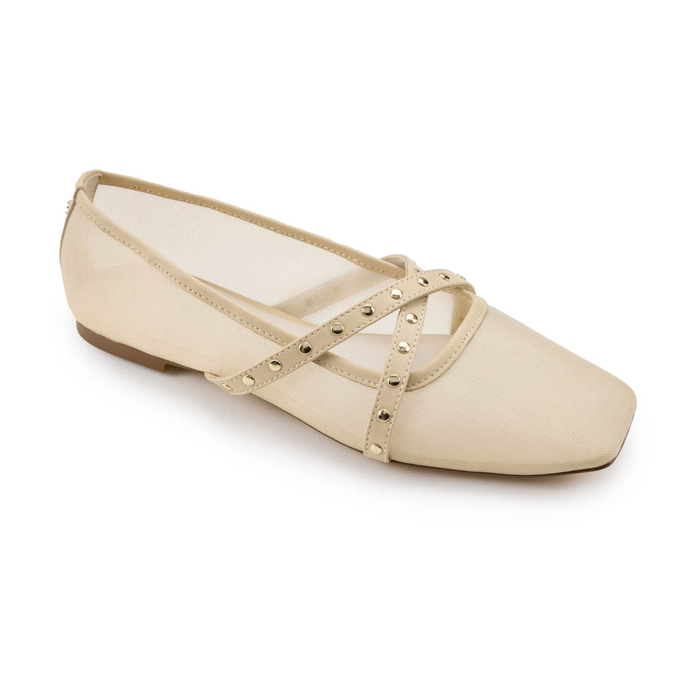 Chloe Flat in Nude Mesh | Yosi Samra
